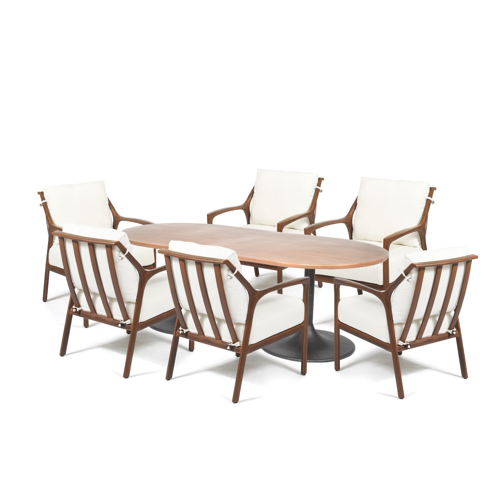 Berkeley 7 Piece Dining Set by Castelle | Cast Aluminum Dining Sets ...