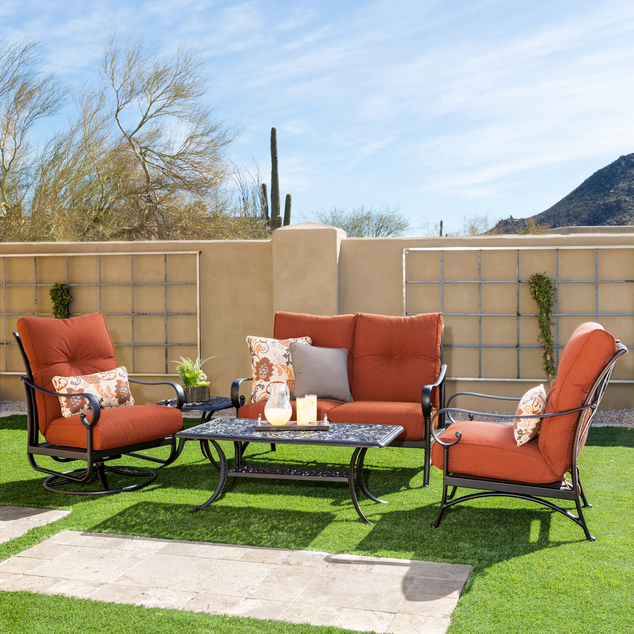 Santa Barbara Swivel Rocker Club Chair by Hanamint | Cast Aluminum ...