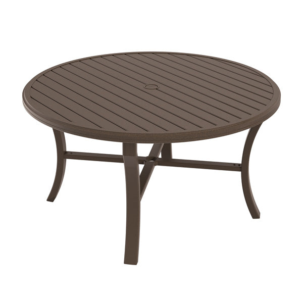 Banchetto 54" Round Slat Top Dining Table by Tropitone | Aluminum ...